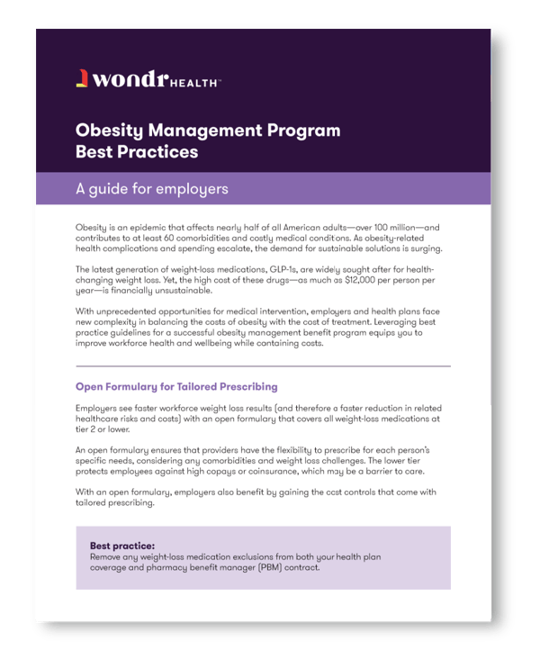 Employer's guide: Obesity Management Program Best Practices